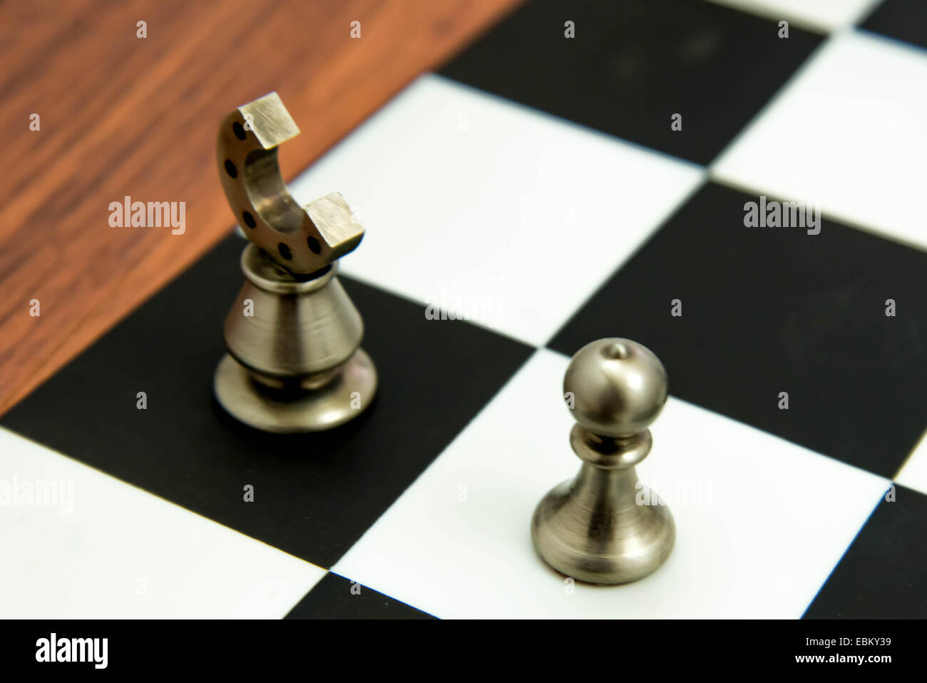 Classic chess game - pieces in play on chessboard Stock Photo - Alamy