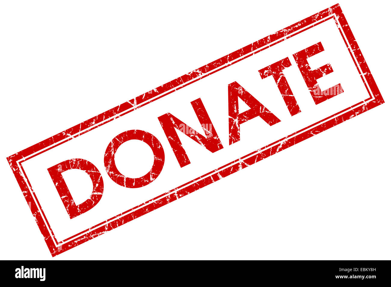 Donate red square grungy stamp isolated on white background Stock Photo ...