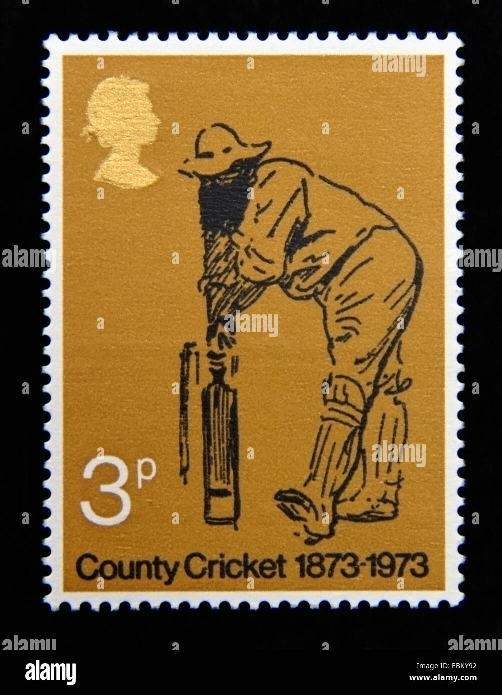 Postage stamp. Great Britain. Queen Elizabeth II. County Cricket 1873 ...