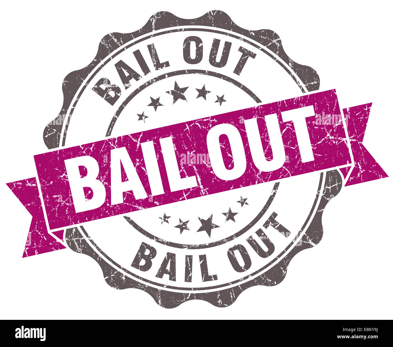 Bail out violet grunge retro style isolated seal Stock Photo - Alamy