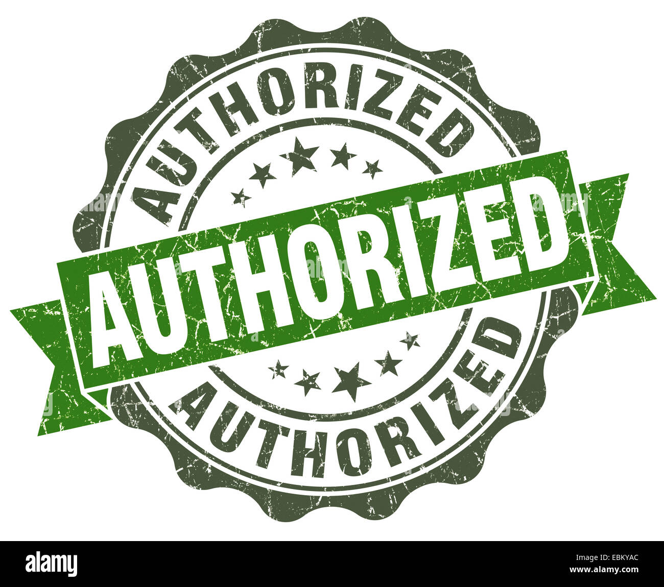 Authorized green grunge retro style isolated seal Stock Photo - Alamy