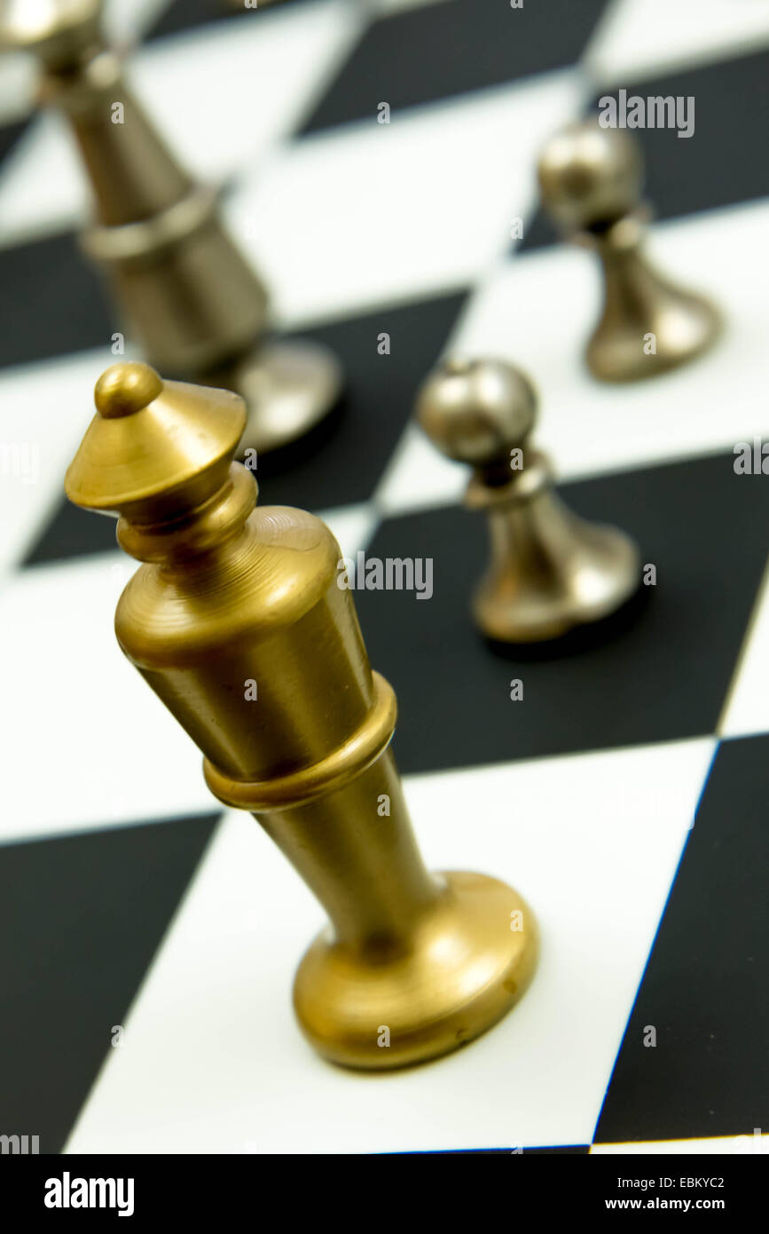 Classic chess game - king and pawns on chessboard Stock Photo - Alamy