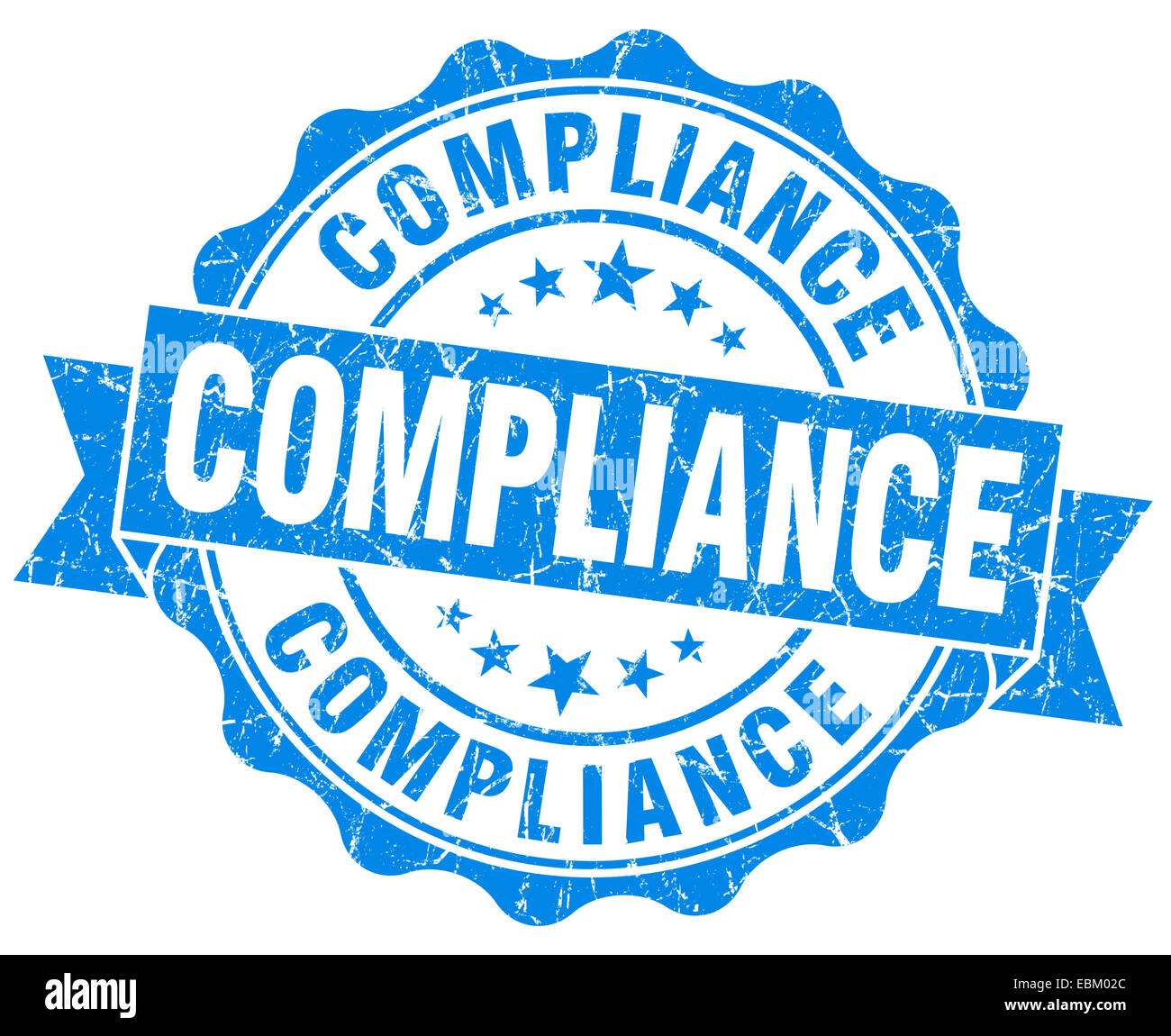Compliance blue vintage seal isolated on white Stock Photo - Alamy