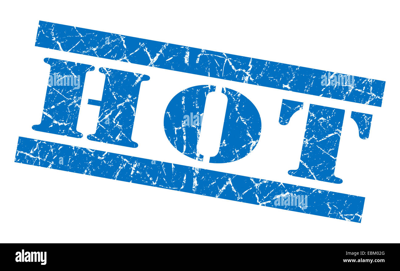 Hot blue grunge stamp Stock Photo - Alamy