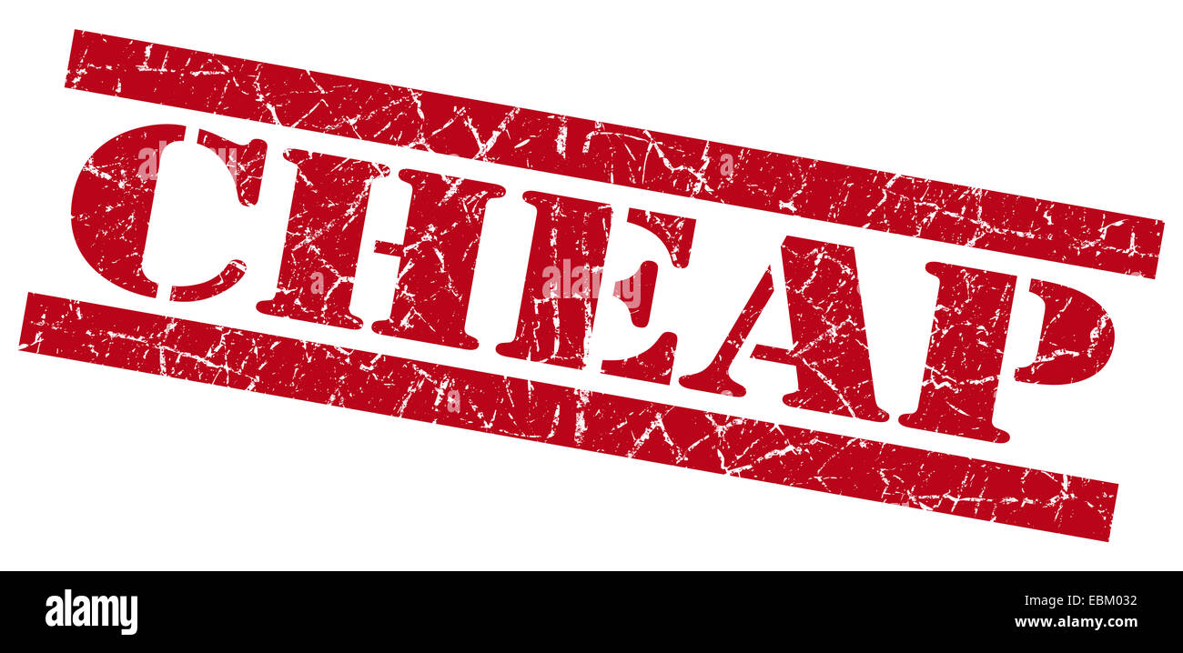 Cheap grunge red stamp Stock Photo - Alamy