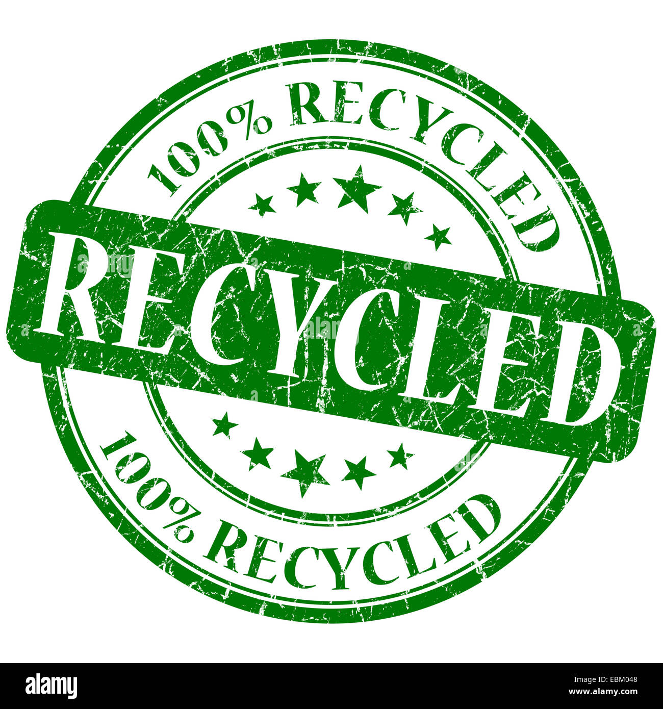 Recycled green stamp Stock Photo - Alamy