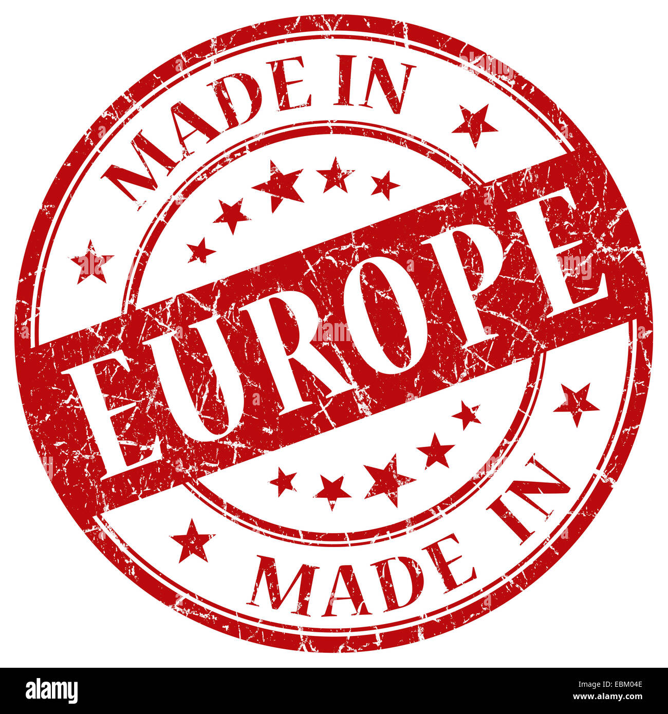 Made In Europe red stamp Stock Photo - Alamy