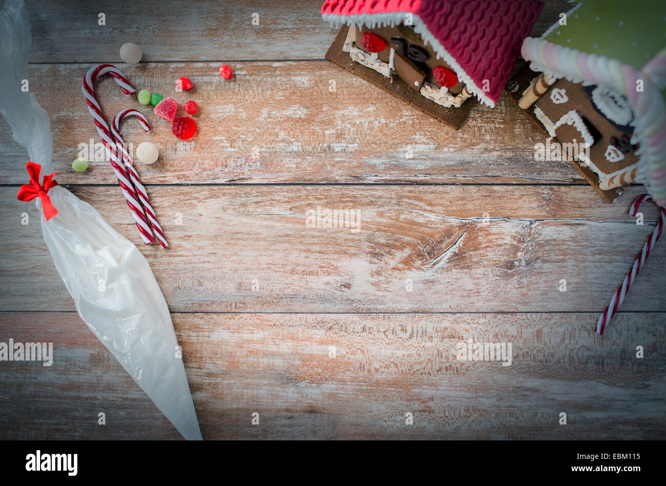 closeup of beautiful gingerbread houses at home Stock Photo - Alamy