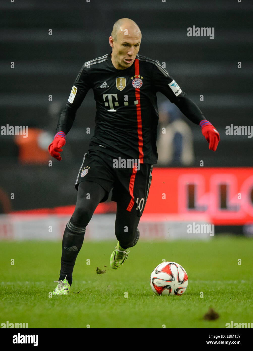 Munich's Arjen Robben in action at the German Bundesliga soccer match ...