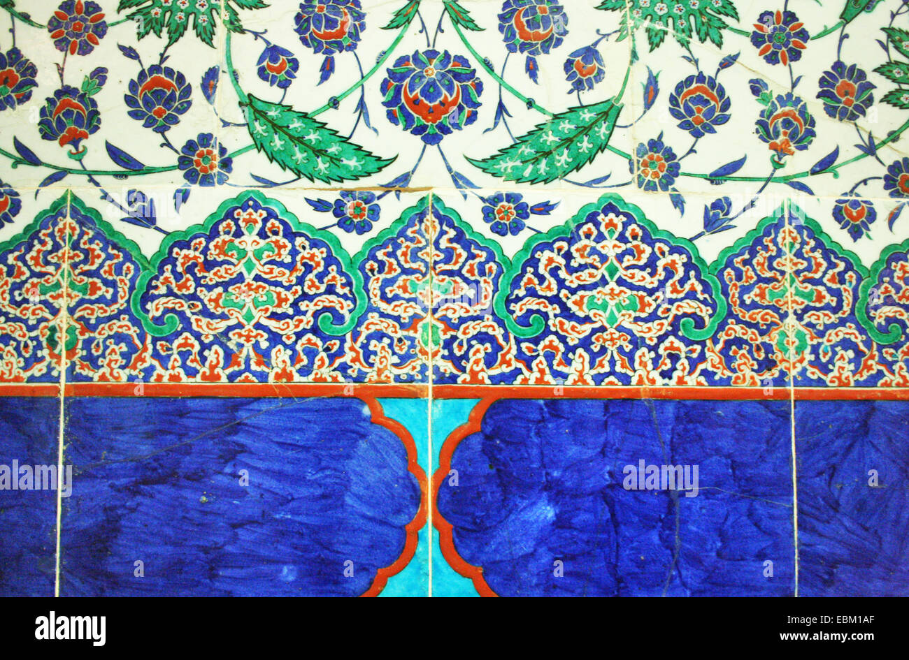 Ceramic wall tile ottoman turkey turkish islamic art hi-res stock ...