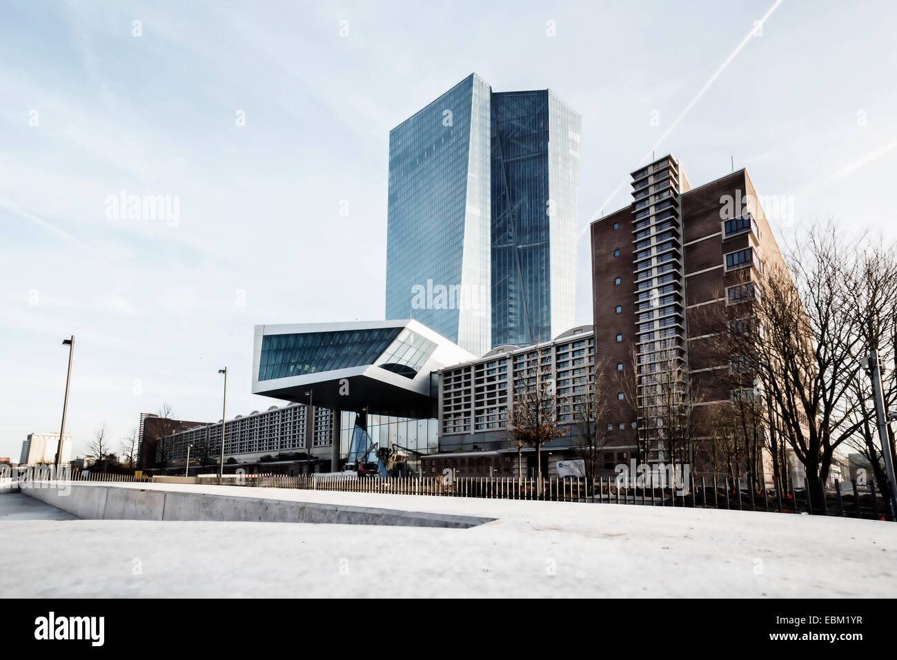 Tower of the new European Central Bank. It is the headquarters of ECB ...