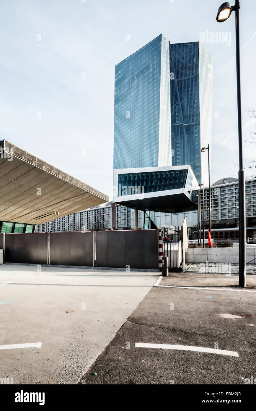 Tower of the new European Central Bank. It is the headquarters of ECB ...