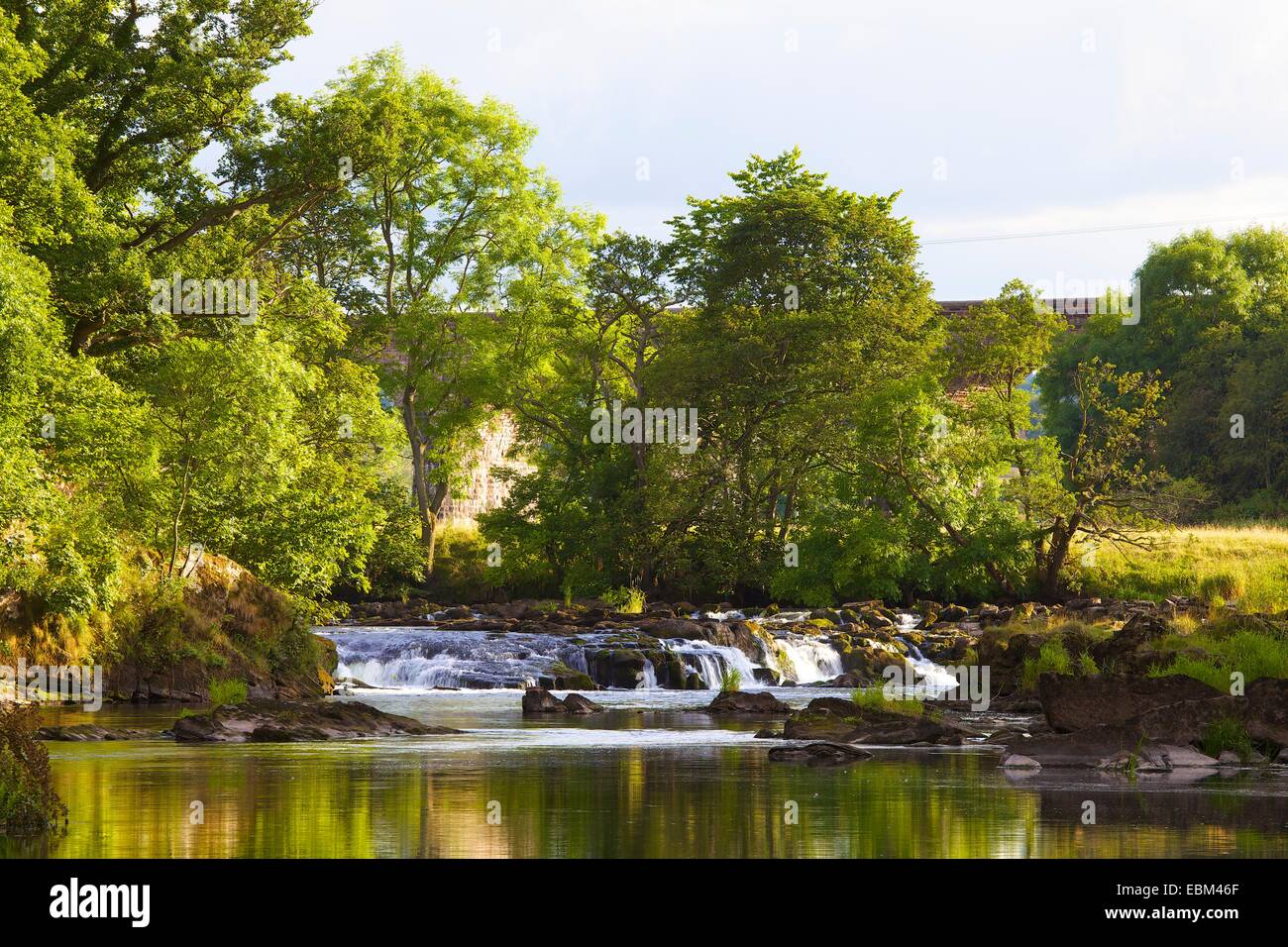Weir at Force Mill, Eden Lacy, Eden Valley, Cumbria, England, UK Stock ...