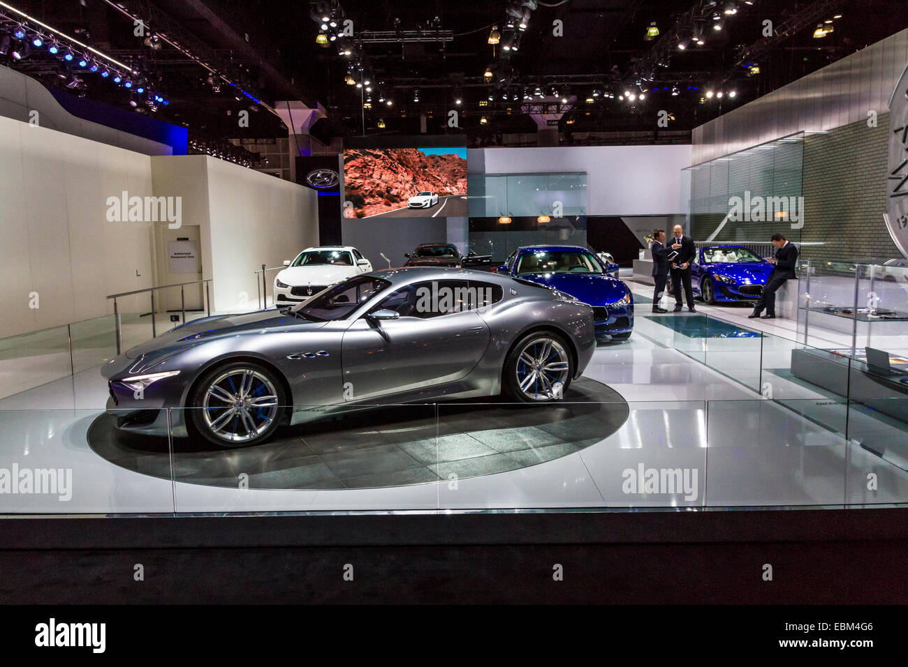 The Maserati display at the 2014 Los Angeles Auto Show Stock Photo - Alamy