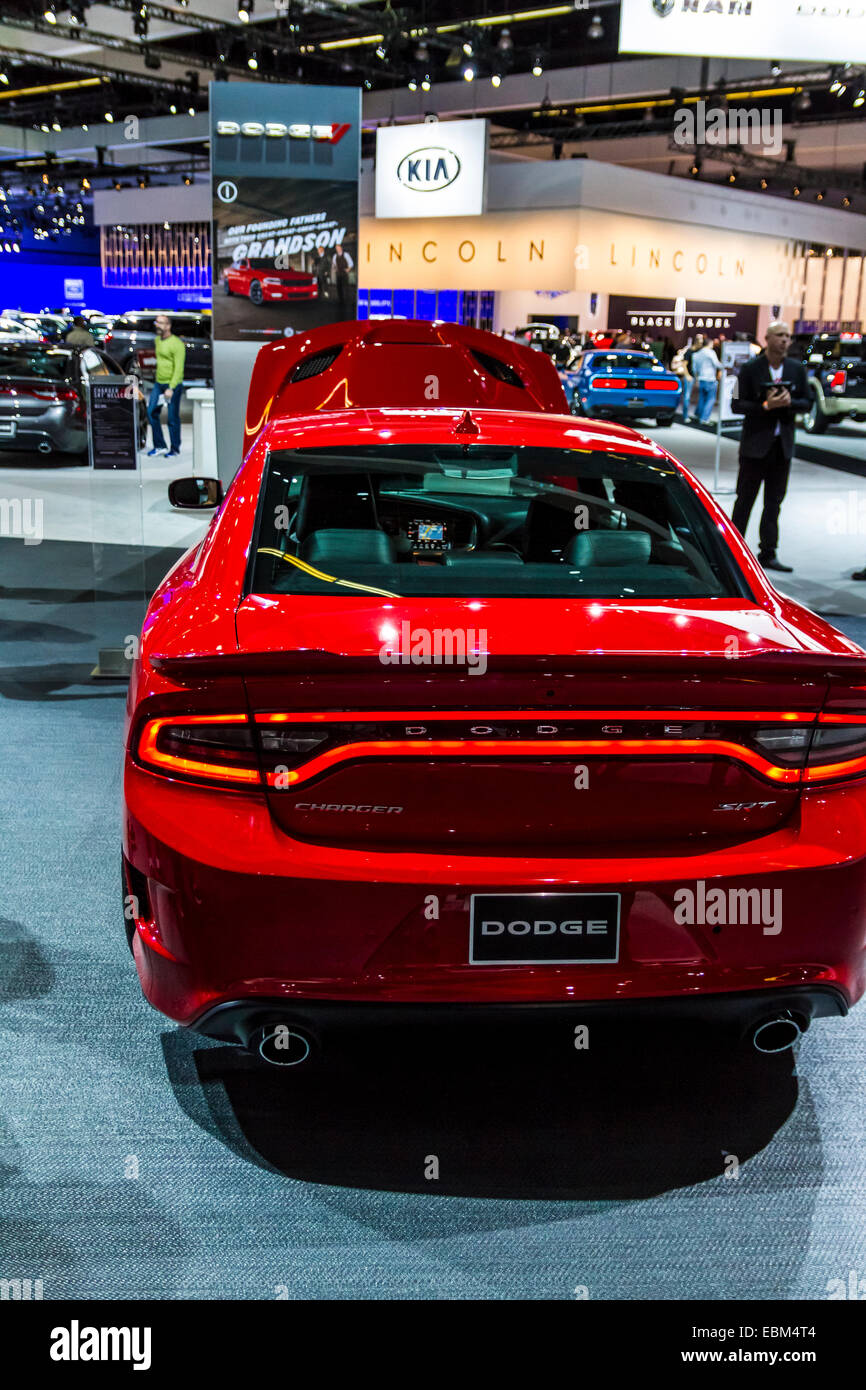 The Dodge Hellcat and model spokesperson at the 2014 Los Angeles Auto ...