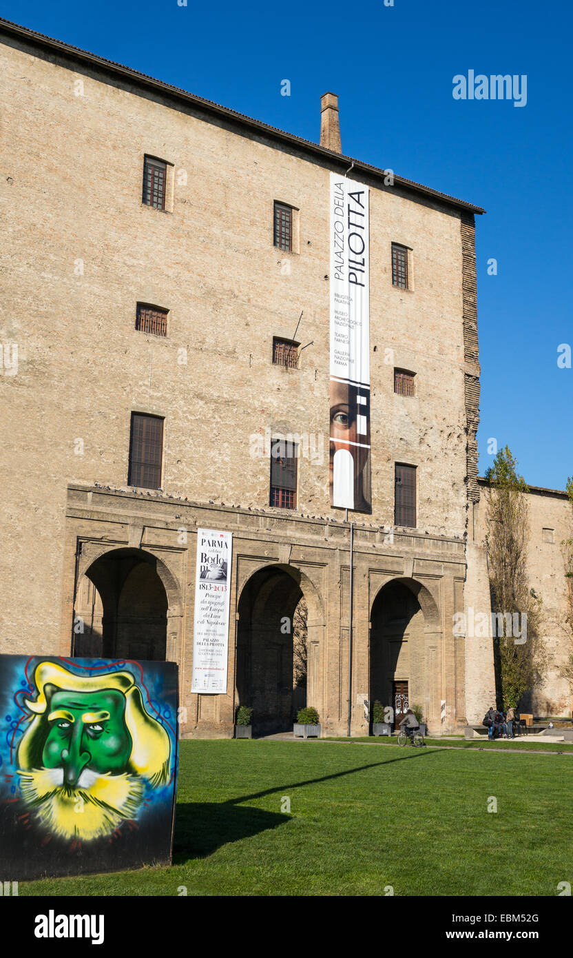 Parma, the Della Pilotta palace seen from Della Pace square Stock Photo ...