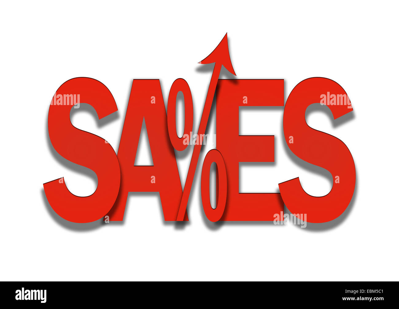 Sales go up red price discount in percent background Stock Photo - Alamy
