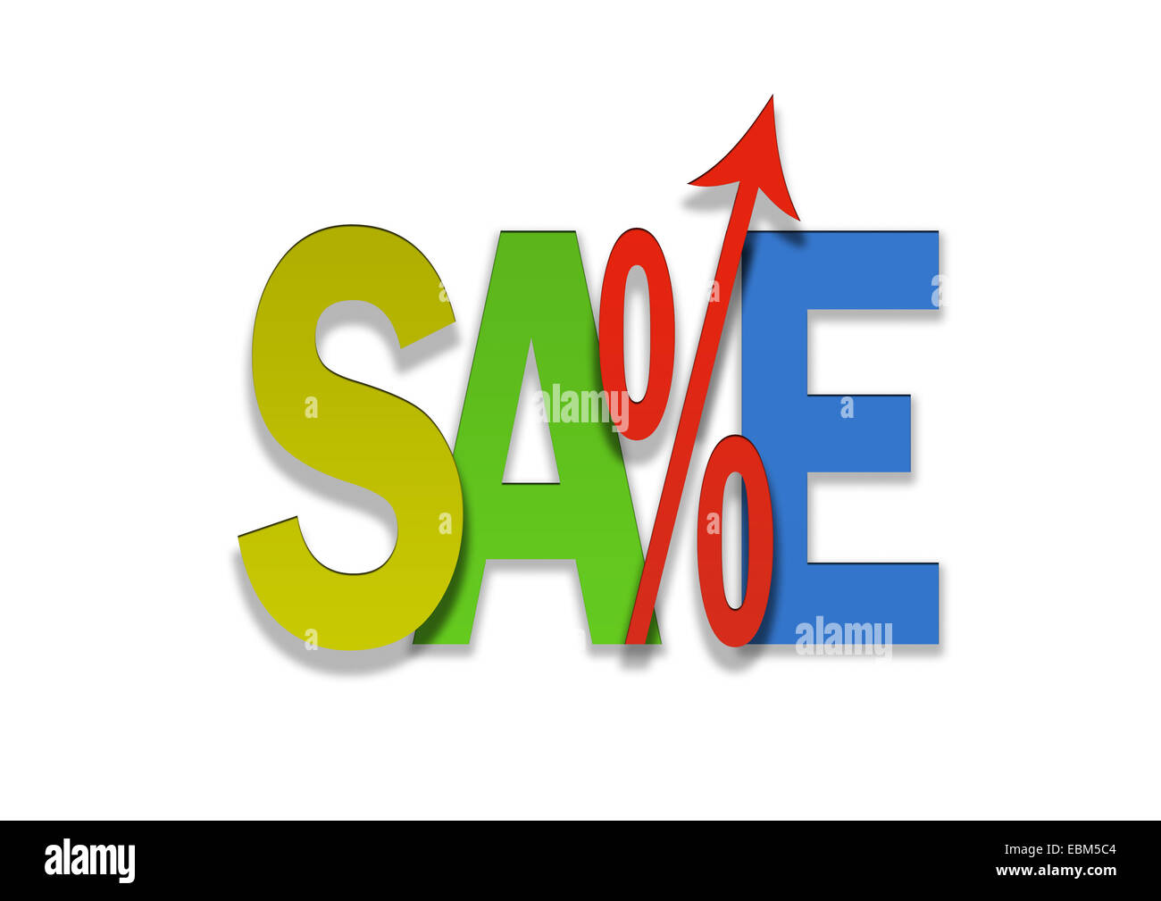 Sales go up coloured price percent arrow Stock Photo - Alamy