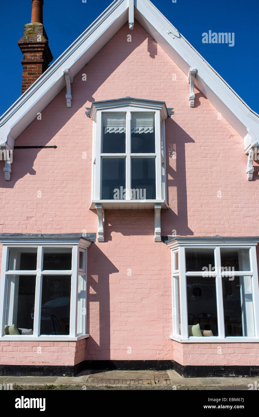 Pink Painted Cottage in Orford Suffolk England Stock Photo - Alamy
