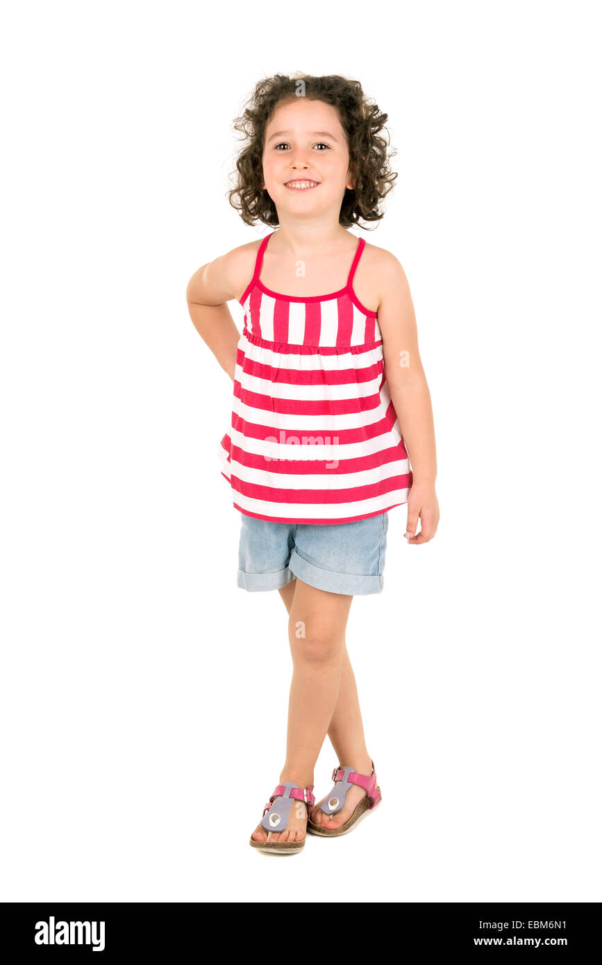 Young girl posing isolated in a white background Stock Photo - Alamy
