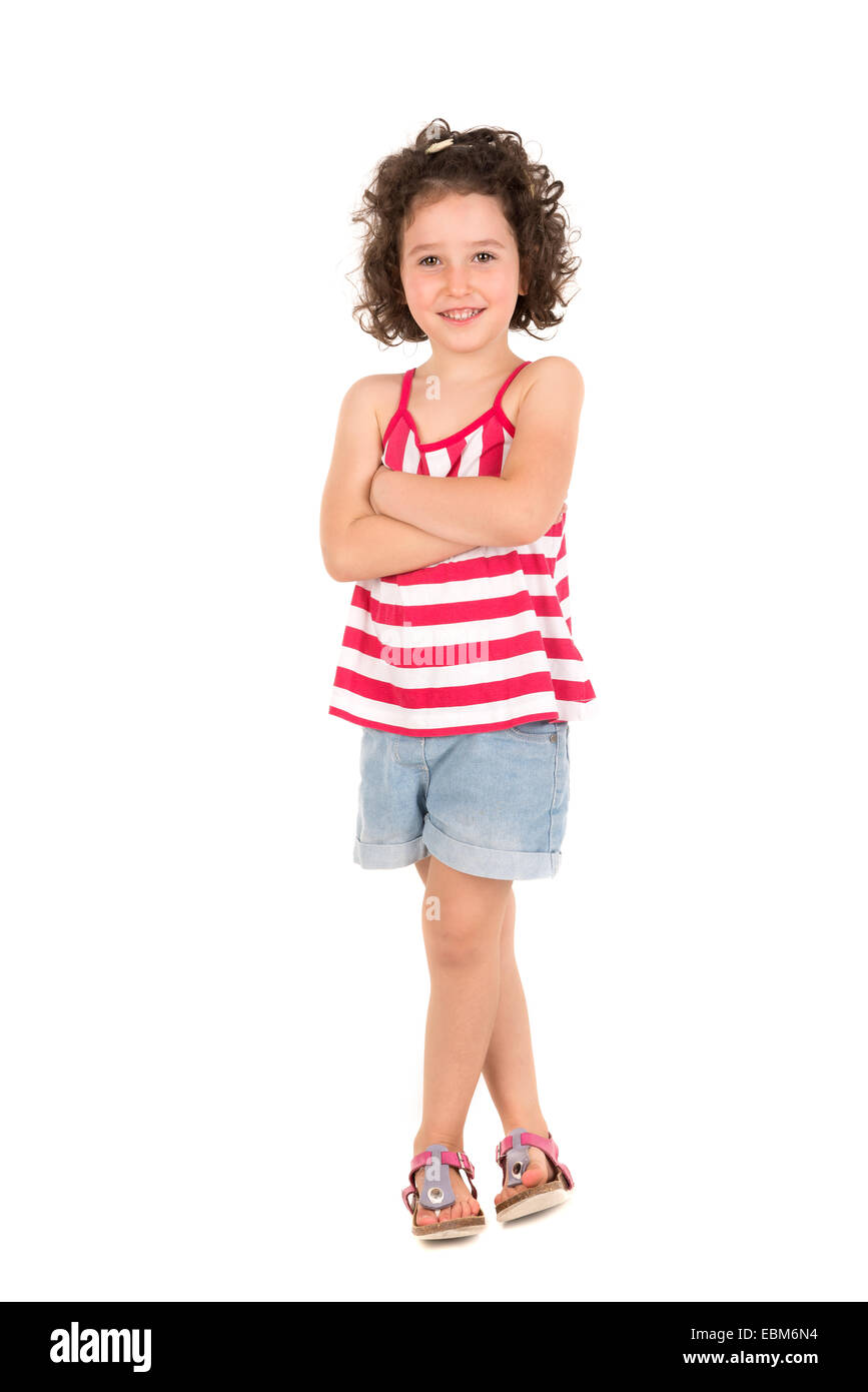 Young girl posing isolated in a white background Stock Photo - Alamy