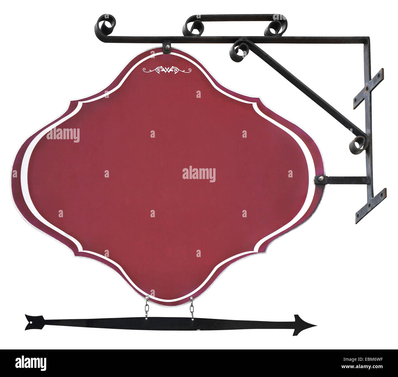 Blank Red shop sign isolated on white background with Clipping Path ...