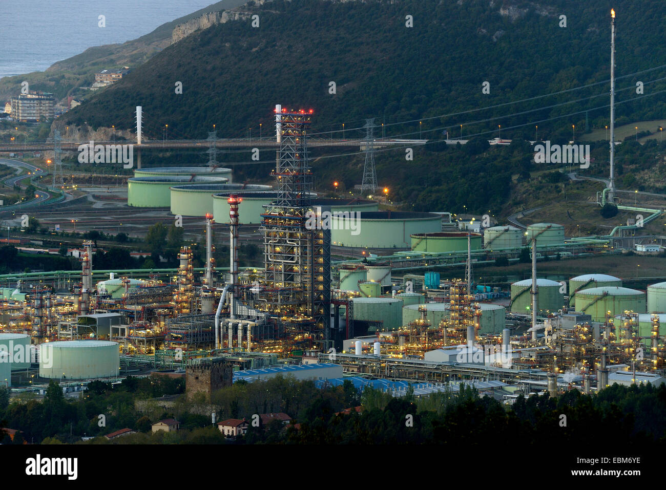 Petronor oil refinery, Muskiz, Biscay , Basque Country, Euskadi, Spain ...
