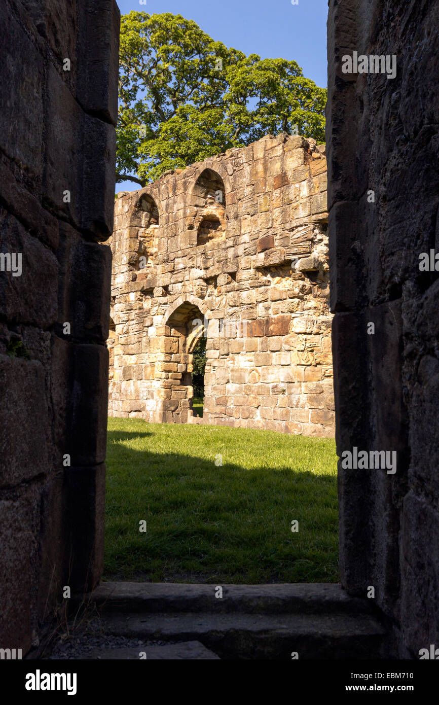 12th century ruins, Basingwerk Abbey, Holywell, Flintshire, North Wales ...