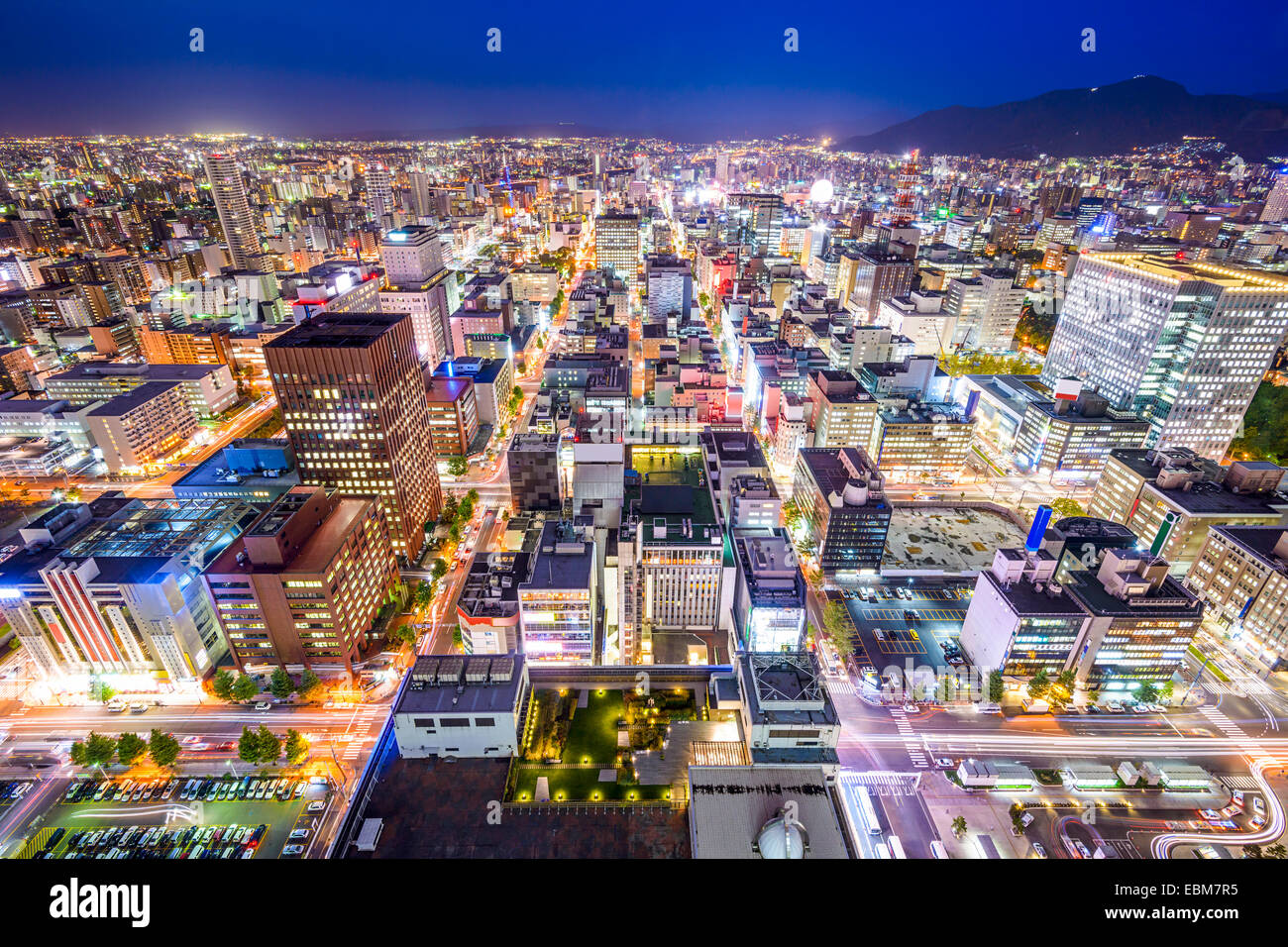 Sapporo, Hokkaido, Japan cityscape in the Chuo Central Ward Stock Photo ...