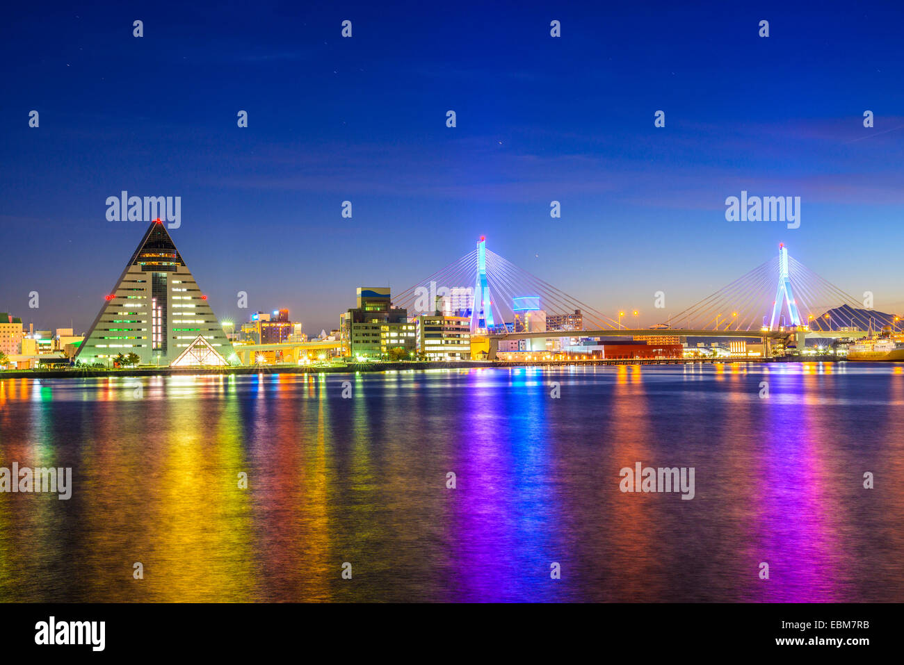 Aomori City, Aomori Prefecture, Japan night skyline Stock Photo - Alamy