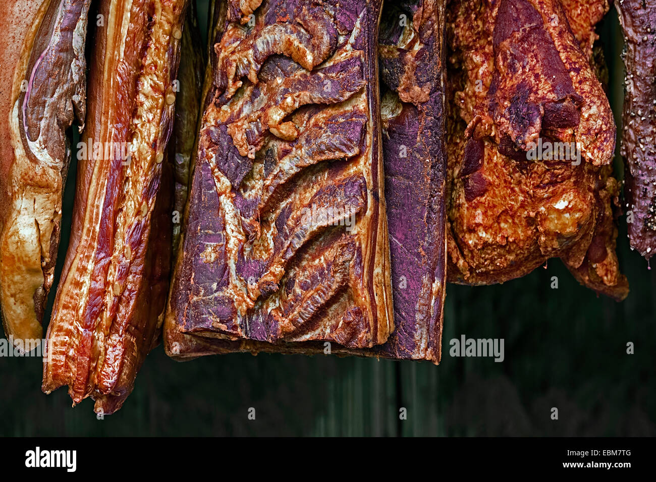 Dried ham hanging hi-res stock photography and images - Alamy