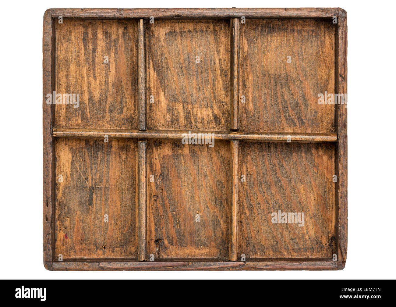small wooden primitive type case (drawer) isolated on white Stock Photo ...