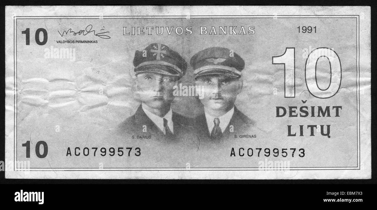 Banknotes Lithuania Lithuanian Currency Litas High Resolution Stock ...