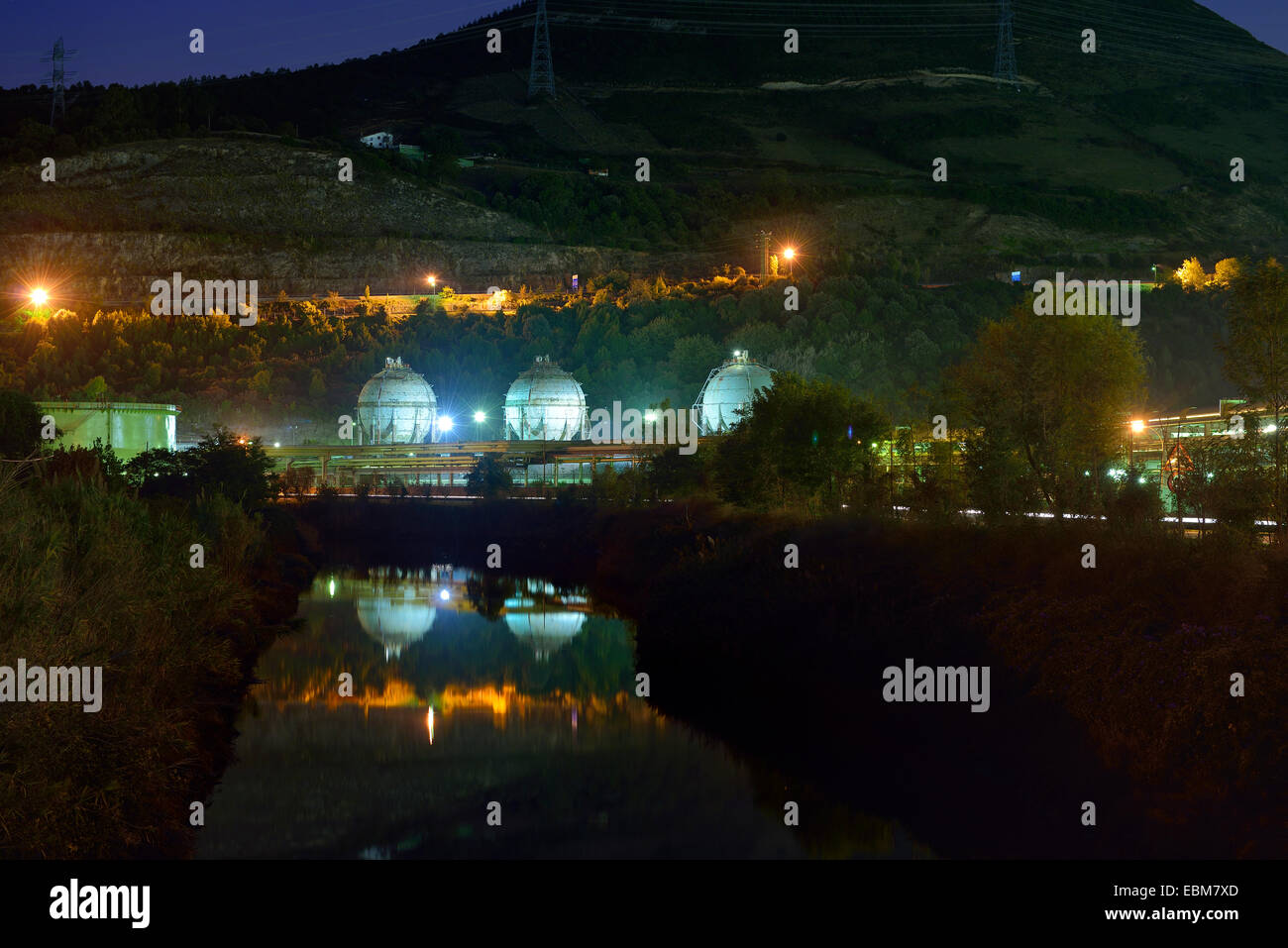 Petronor oil refinery, Muskiz, Biscay , Basque Country, Euskadi, Spain ...
