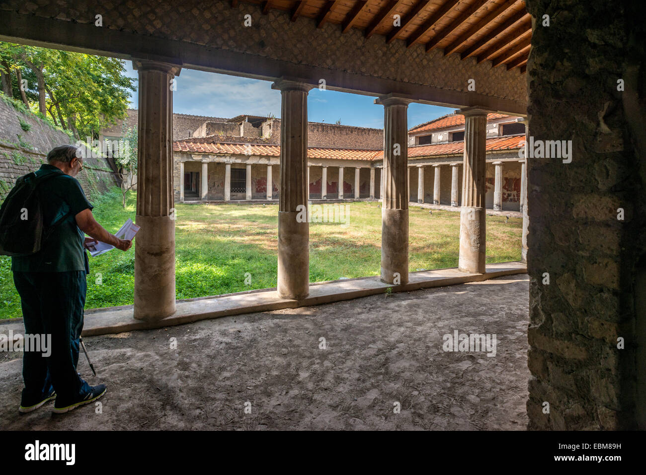 The excavated Roman Villa Poppaea, in Oplontis, near Pompeii in Italy ...
