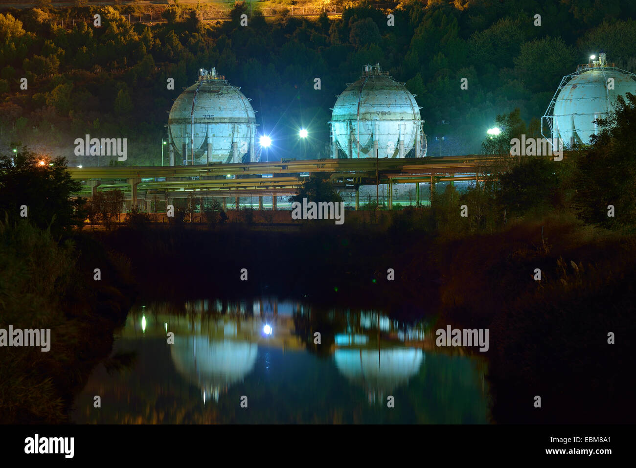 Petronor oil refinery, Muskiz, Biscay , Basque Country, Euskadi, Spain ...