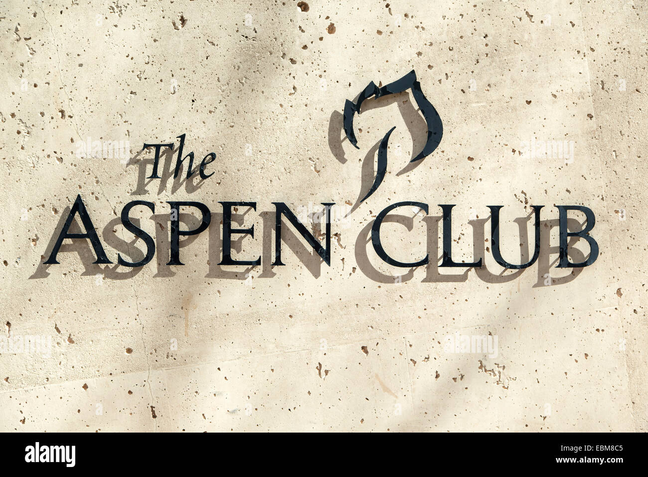 Sign, The Aspen Club & Spa, Aspen, Colorado USA Stock Photo - Alamy