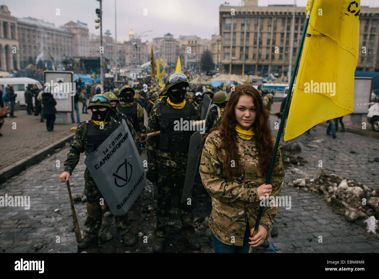 February 14, 2014 - Kiev, Ukraine - Protestors march from the main ...
