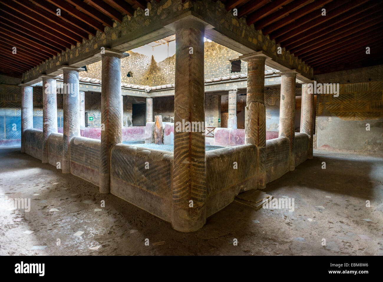 The excavated Roman Villa Poppaea, in Oplontis, near Pompeii in Italy ...