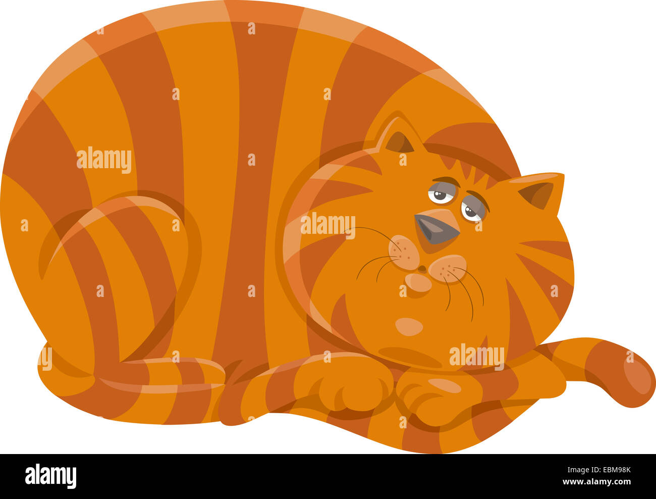 Cartoon Illustration of Funny Fat Cat Character Stock Photo - Alamy