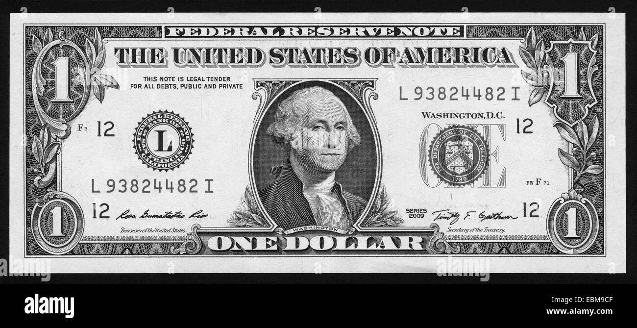 One dollar bill background Black and White Stock Photos & Images - Alamy