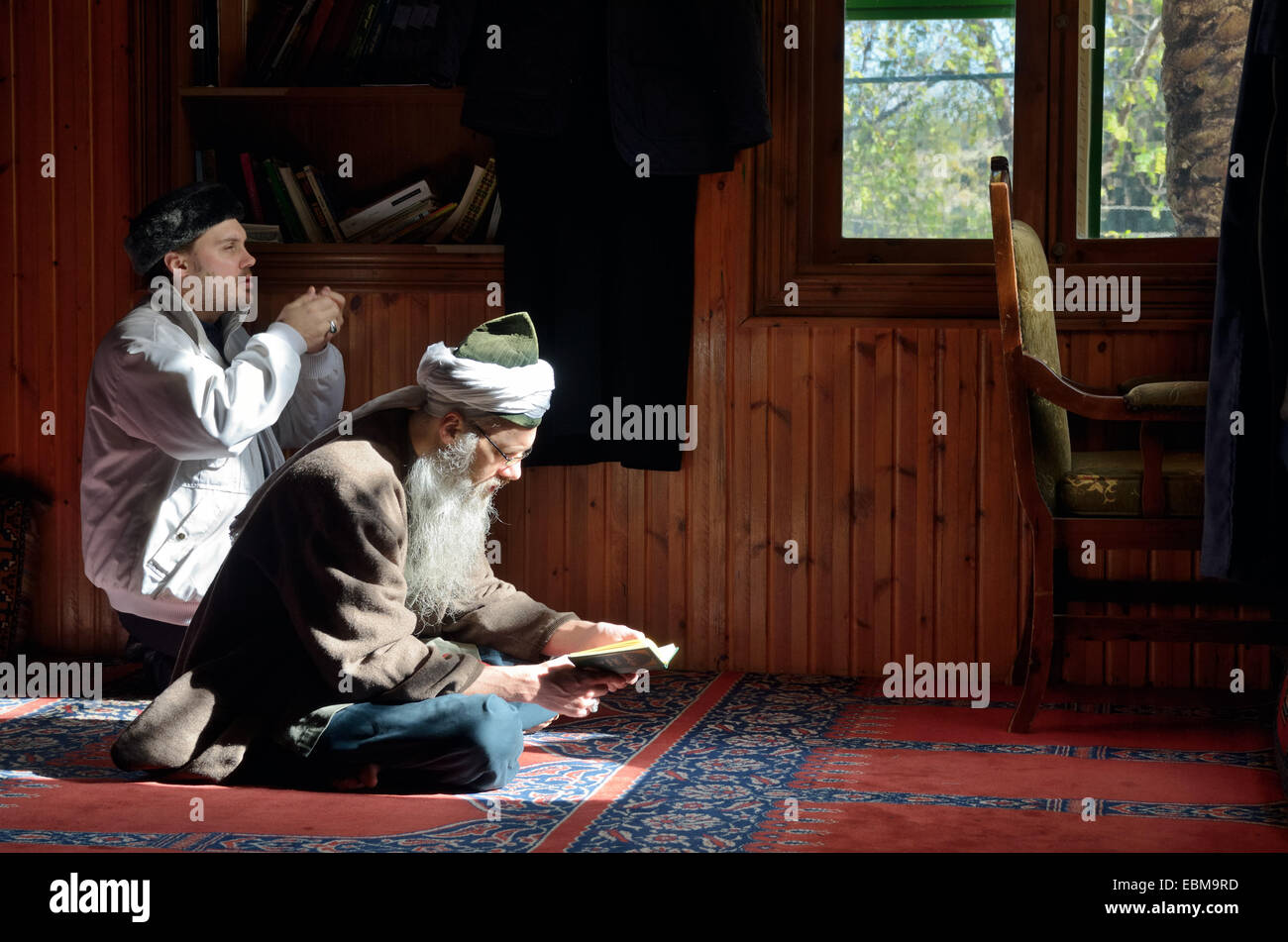Daily prayer in the mosque inside the residence of Shaikh Nazim Al ...
