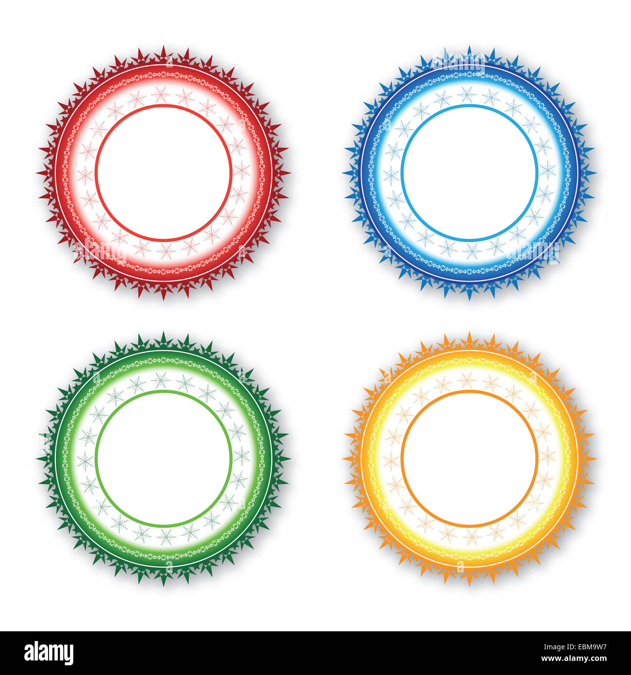 Colorful stickers on white background Stock Photo - Alamy