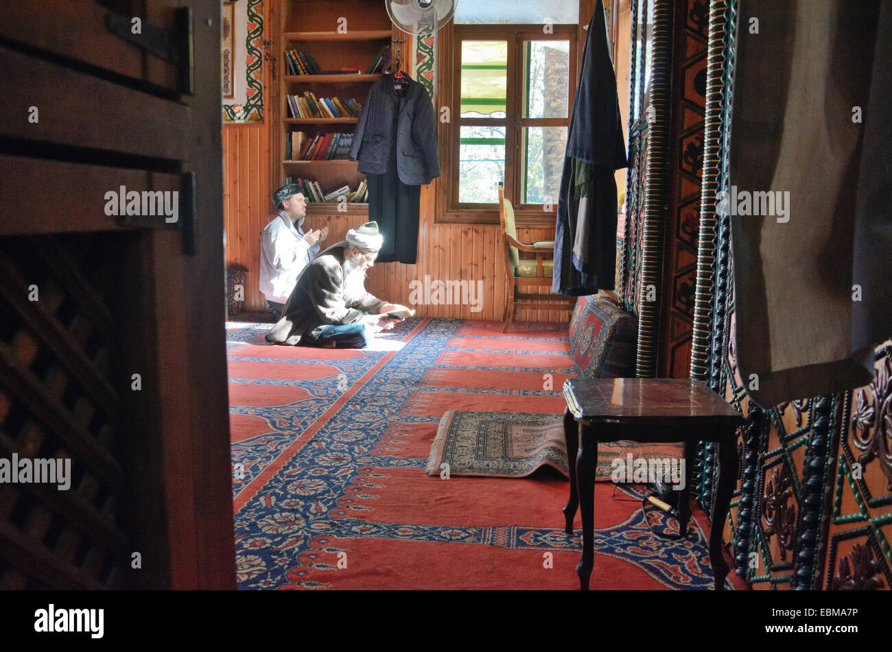 Daily prayer in the mosque inside the residence of Shaikh Nazim Al ...