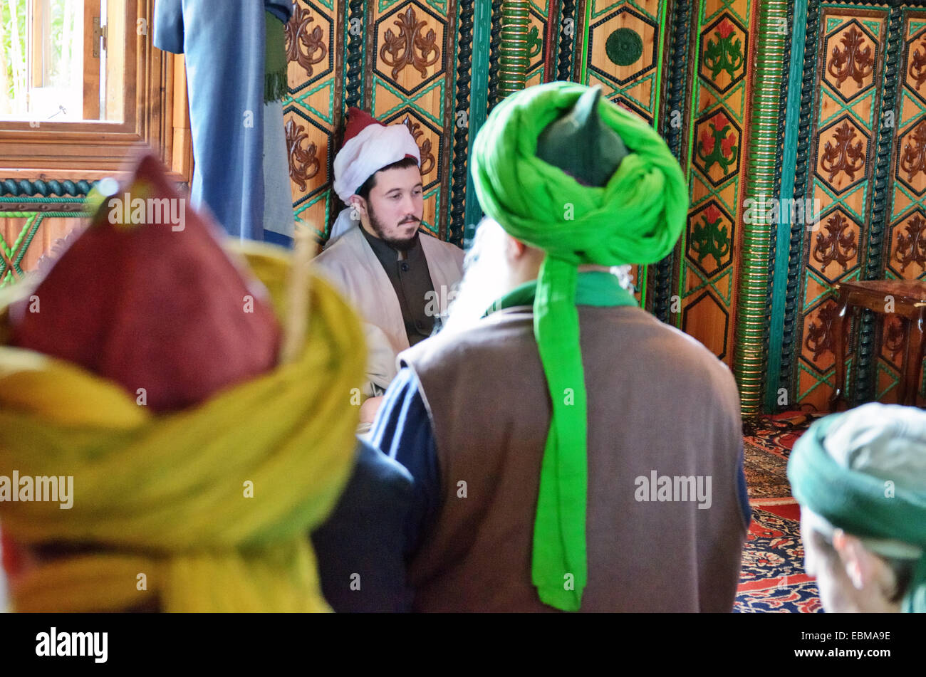 Portrait of Sufi living in the residence of Shaikh Nazim Al-Haqqani ...