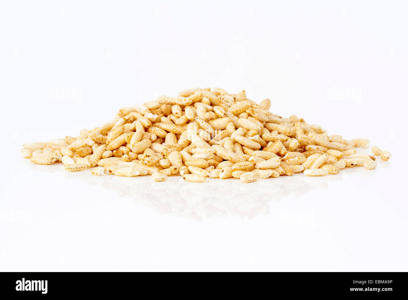 Isolated puffed rice on white background Stock Photo - Alamy