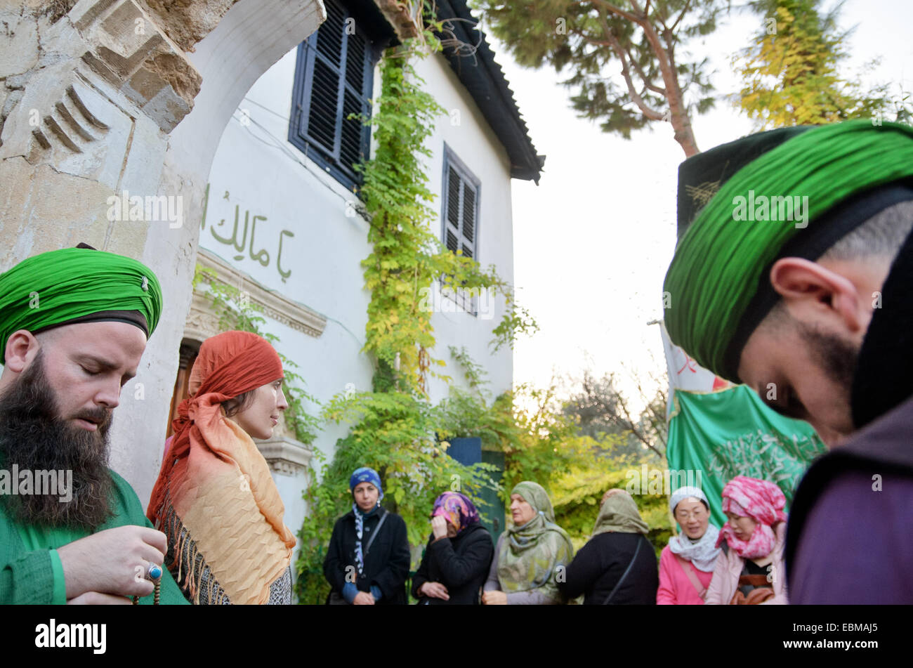 Portrait of Sufi living in the residence of Shaikh Nazim Al-Haqqani ...