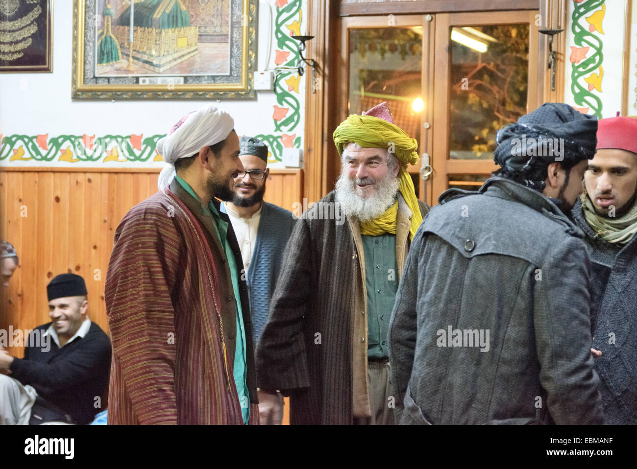 Portrait of Sufi living in the residence of Shaikh Nazim Al-Haqqani ...