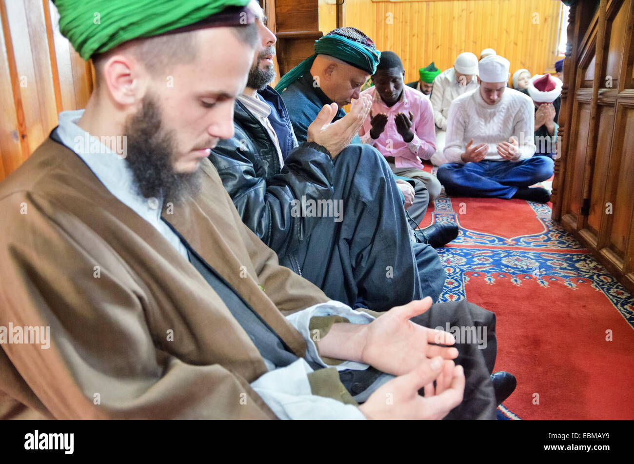 Daily prayer in the mosque inside the residence of Shaikh Nazim Al ...