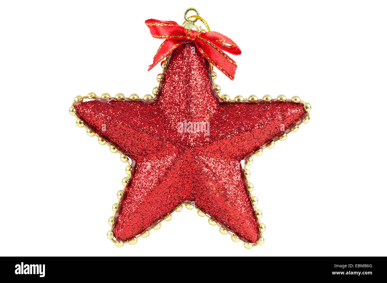 Star shaped Christmas bauble isolated on white background with clipping ...
